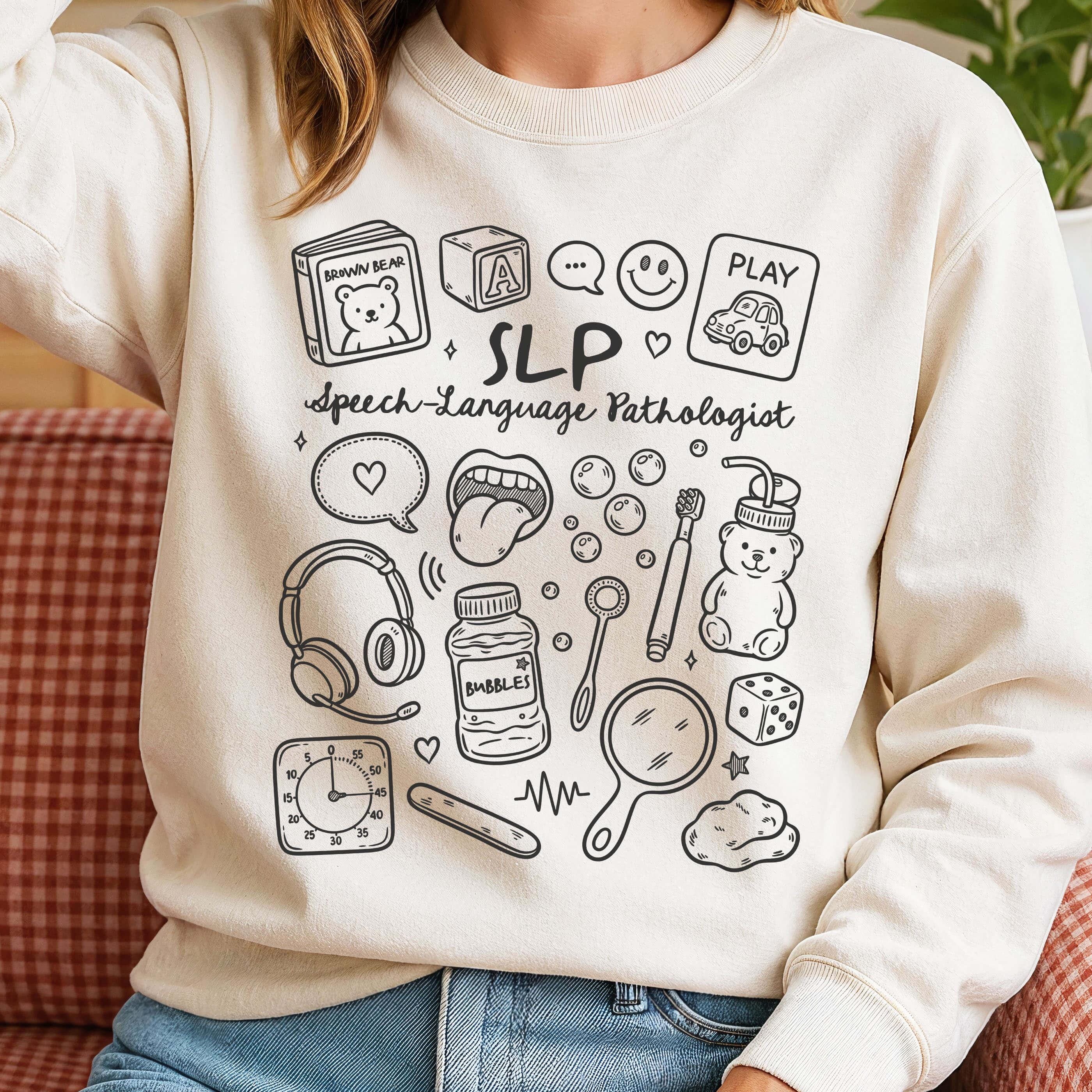 SLP Doodles PNG, Speech-language Pathologist, Doodle Art Design ...
