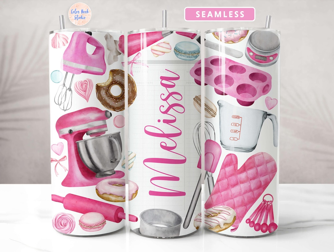 Baking Tumbler Wrap Design Add Your Own Name/text Seamless Sublimation ...