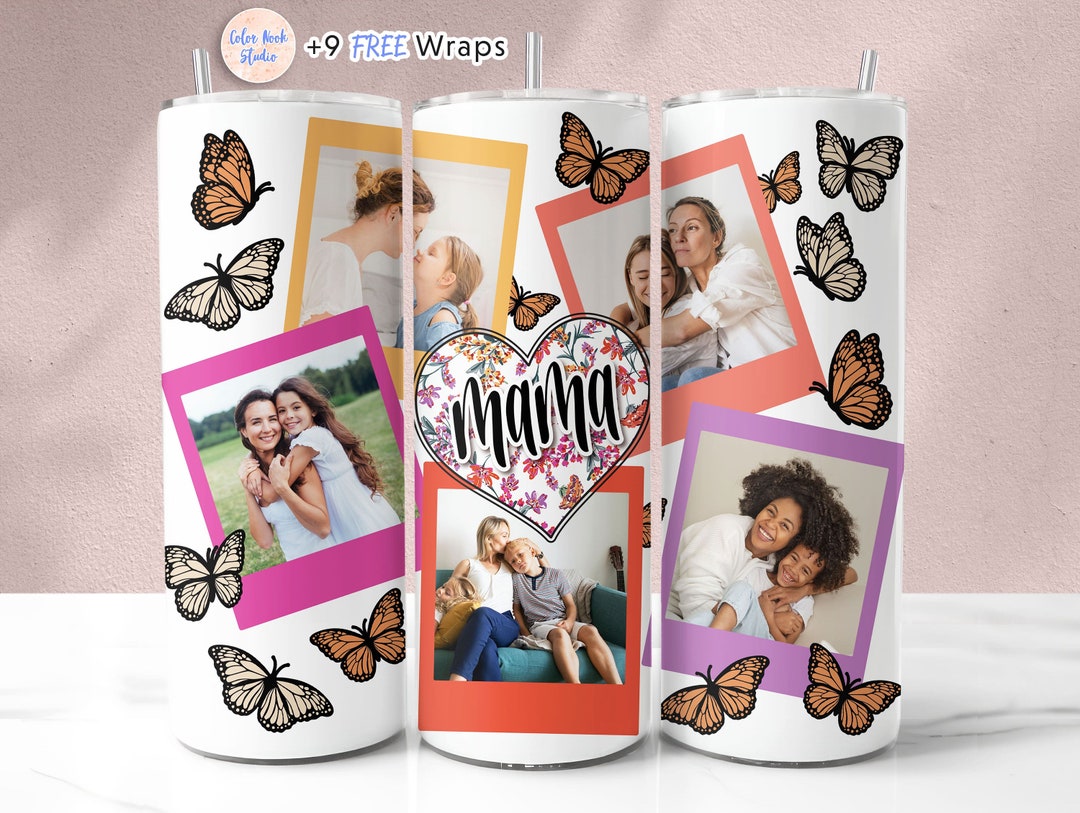 Mama Picture Tumbler Wrap for Moms PNG Add Your Own Photos Seamless ...