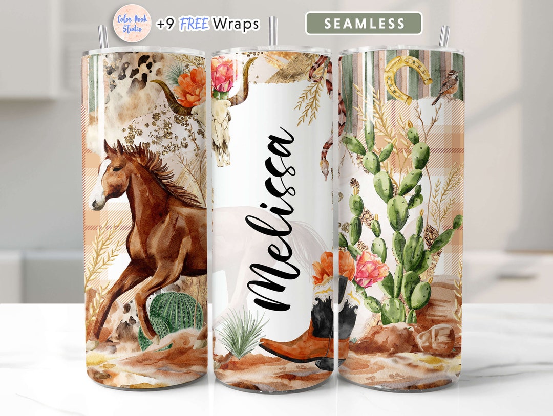 Western Tumbler Wrap Wild West PNG Add Your Own Name 20 Oz Tumbler ...