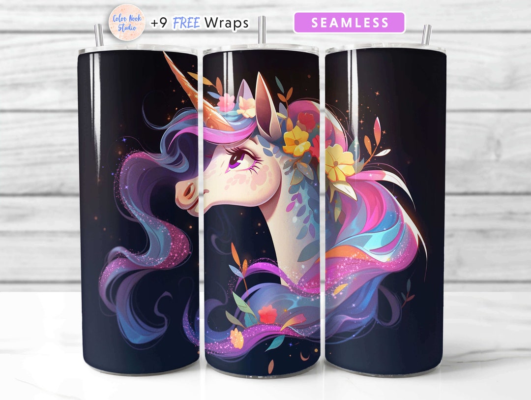 Unicorn Tumbler Wrap PNG Seamless Sublimation 20 Oz Tumbler Design ...