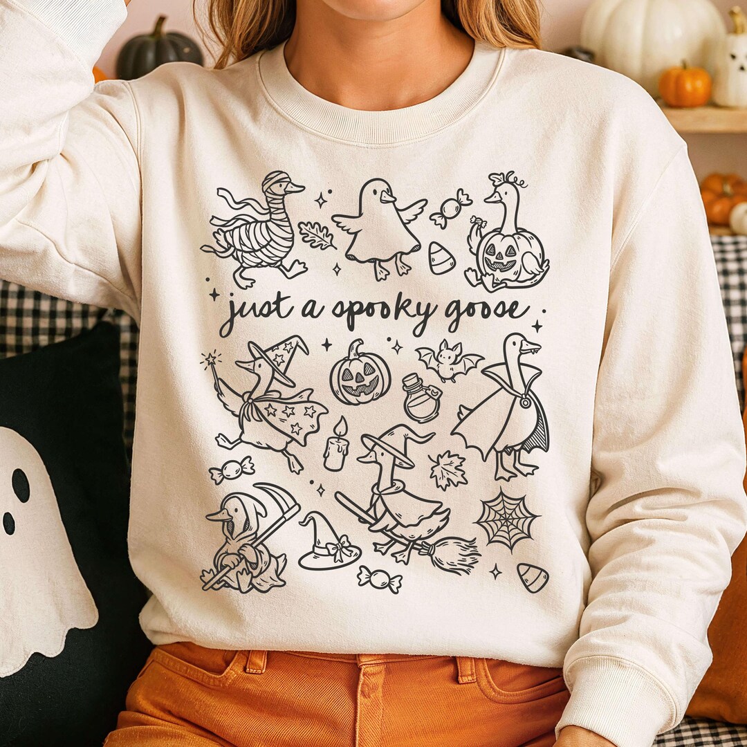 Just A Spooky Goose Doodles PNG, Doodle Art Design, Halloween ...