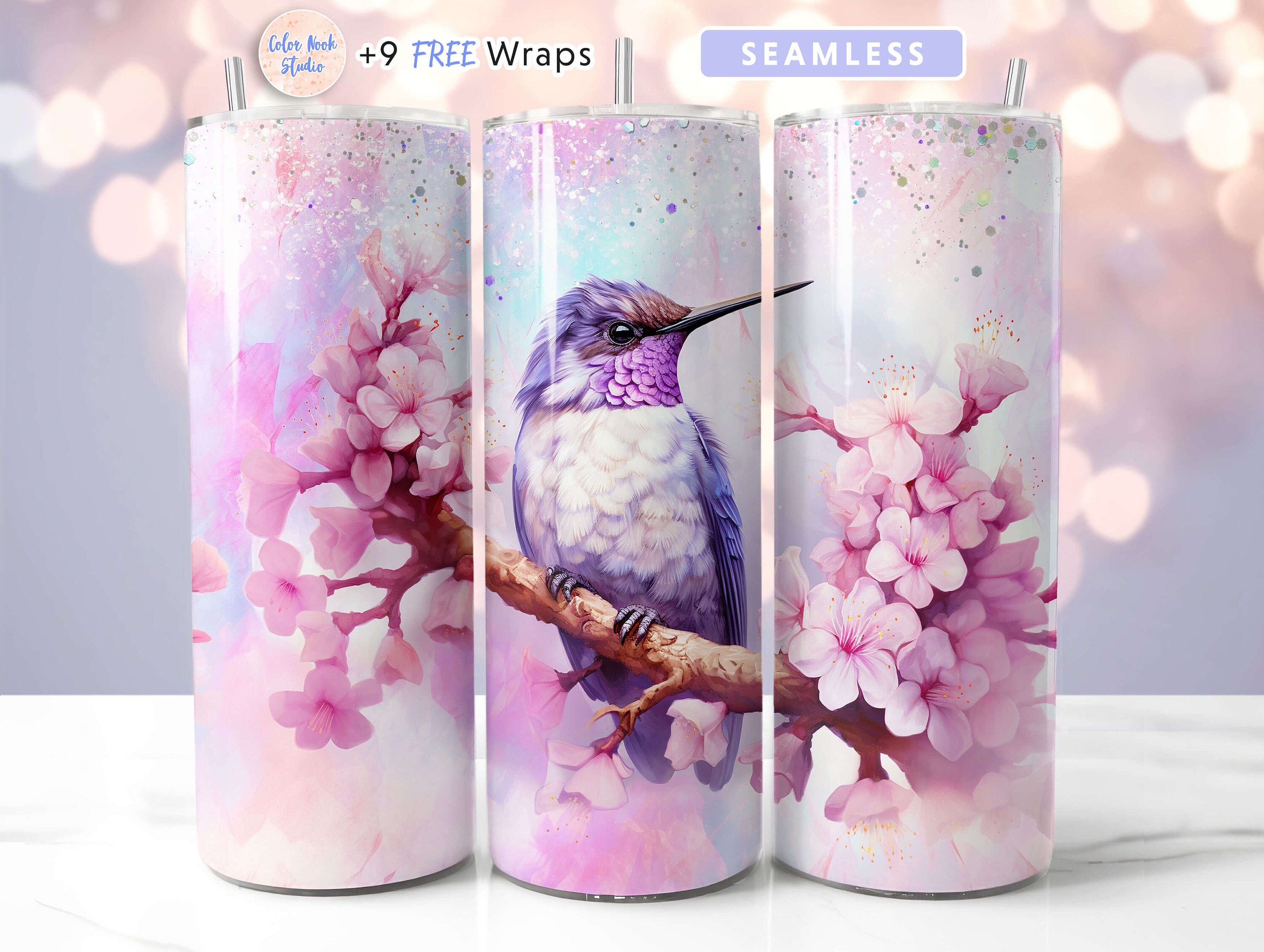 Hummingbird Tumbler Wrap 20 Oz PNG Seamless Sublimation Design - Etsy