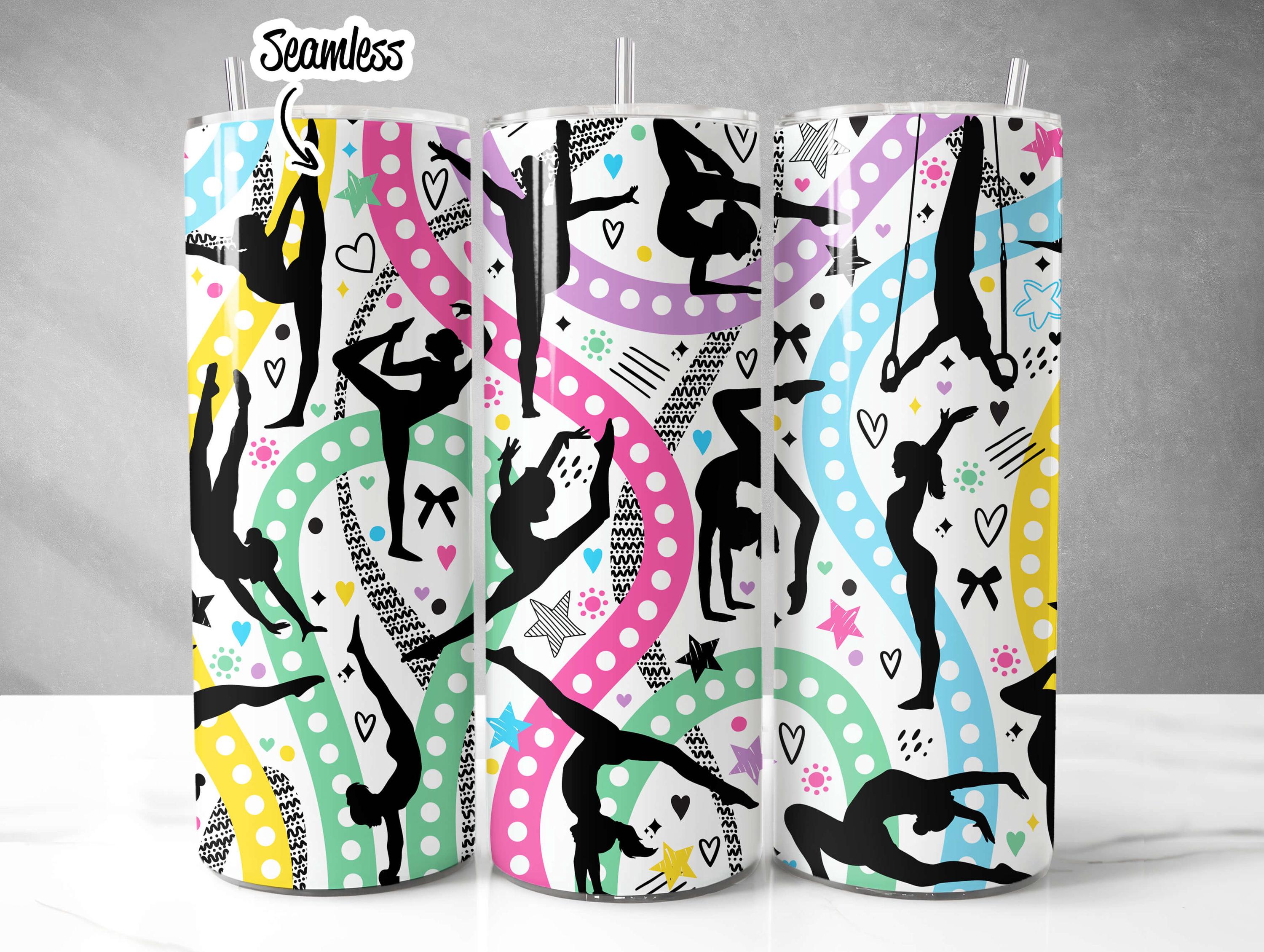 Gymnastics Tumbler Wrap PNG Sublimation Seamless 20 Oz Skinny Tumbler ...
