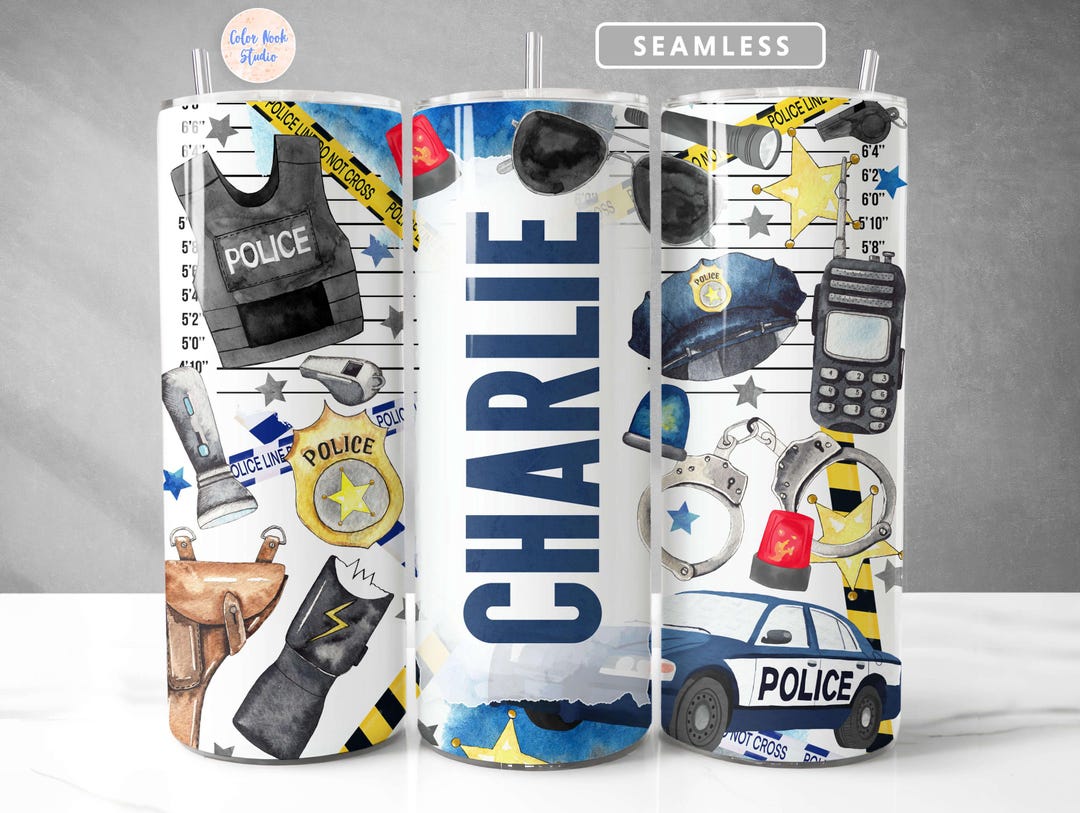 Police Tumbler Wrap PNG Add Your Own Name Personalized Police Officer ...