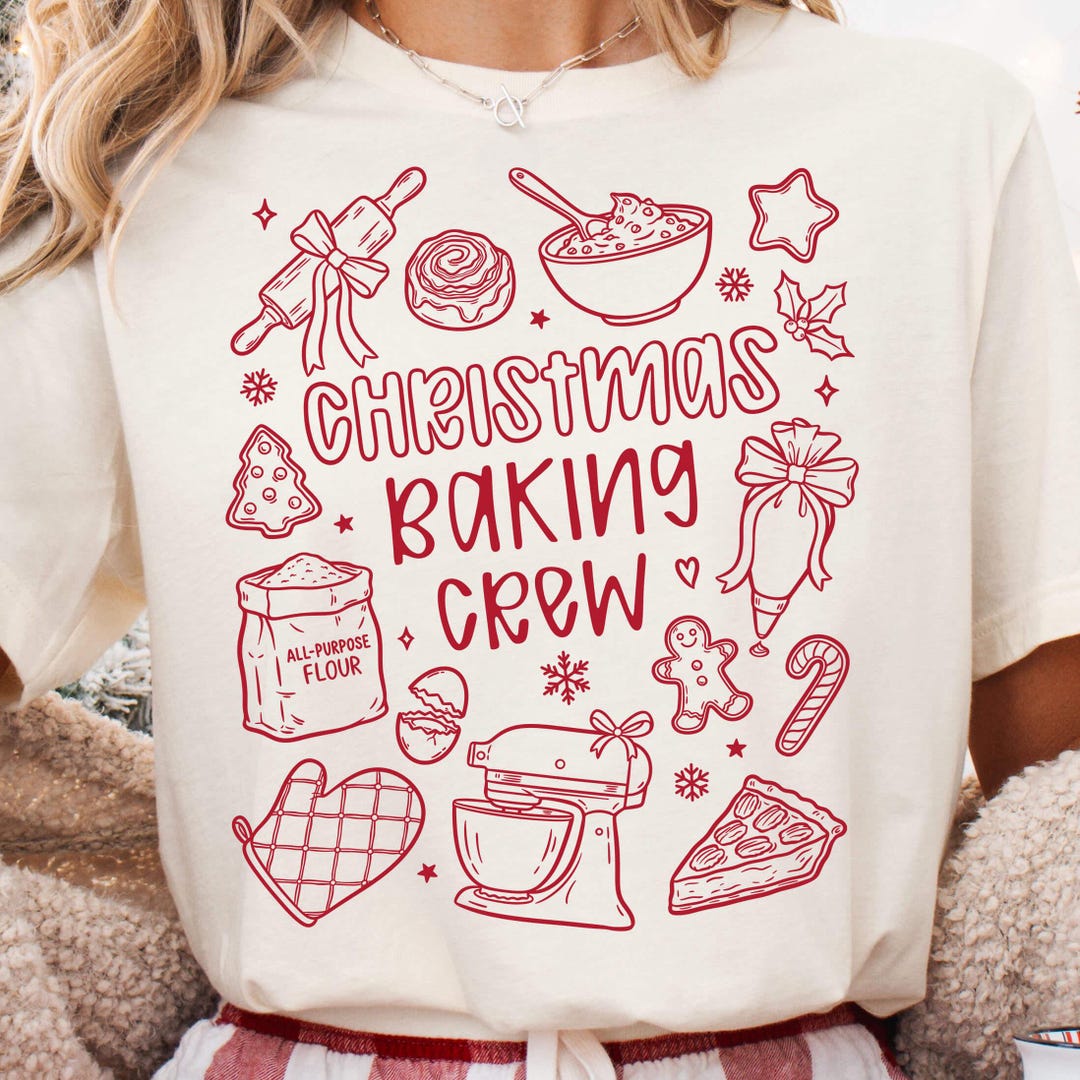 Christmas Baking Crew PNG, Coquette Hand Drawn Xmas Design, Retro ...