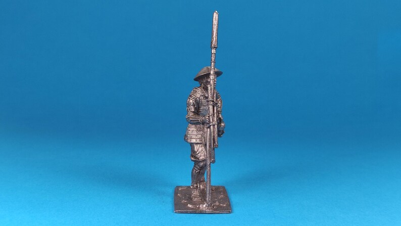 Tin Miniature, Figurine of Ashigaru With Trophy, 16th Century. Metal ...