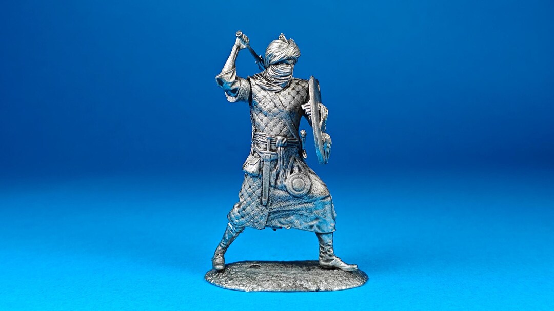 Tin Miniature, Figurine of Berber Warrior, 12th Century. Metal Figure a ...