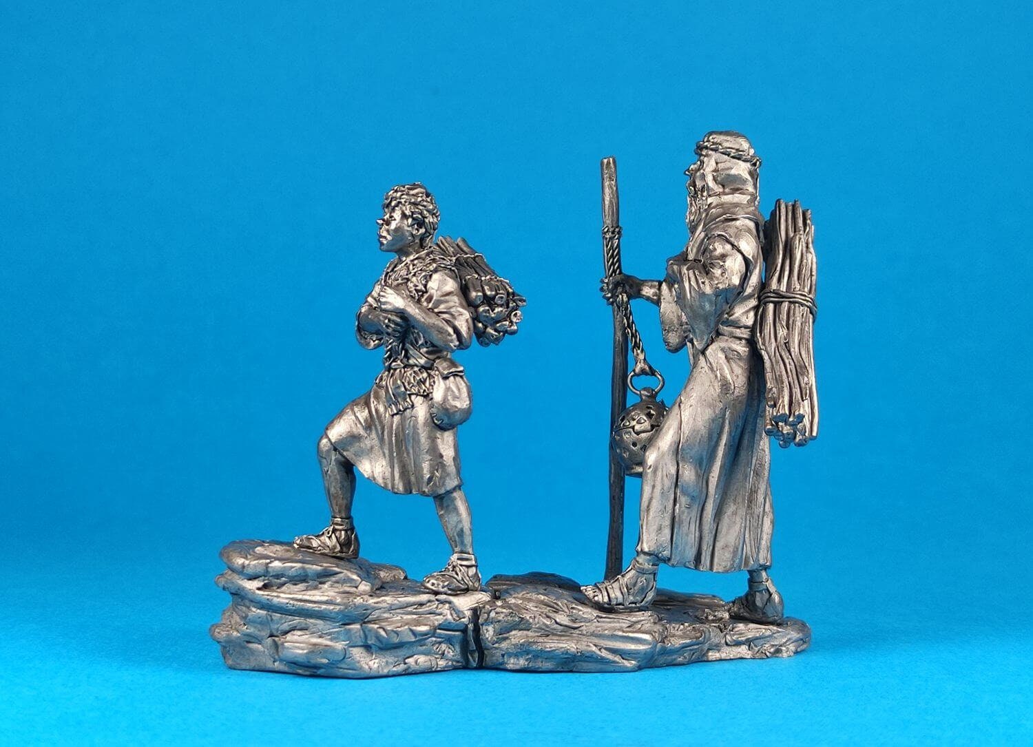 Tin Miniature Figurine of Abraham and Isaac Climb the - Etsy