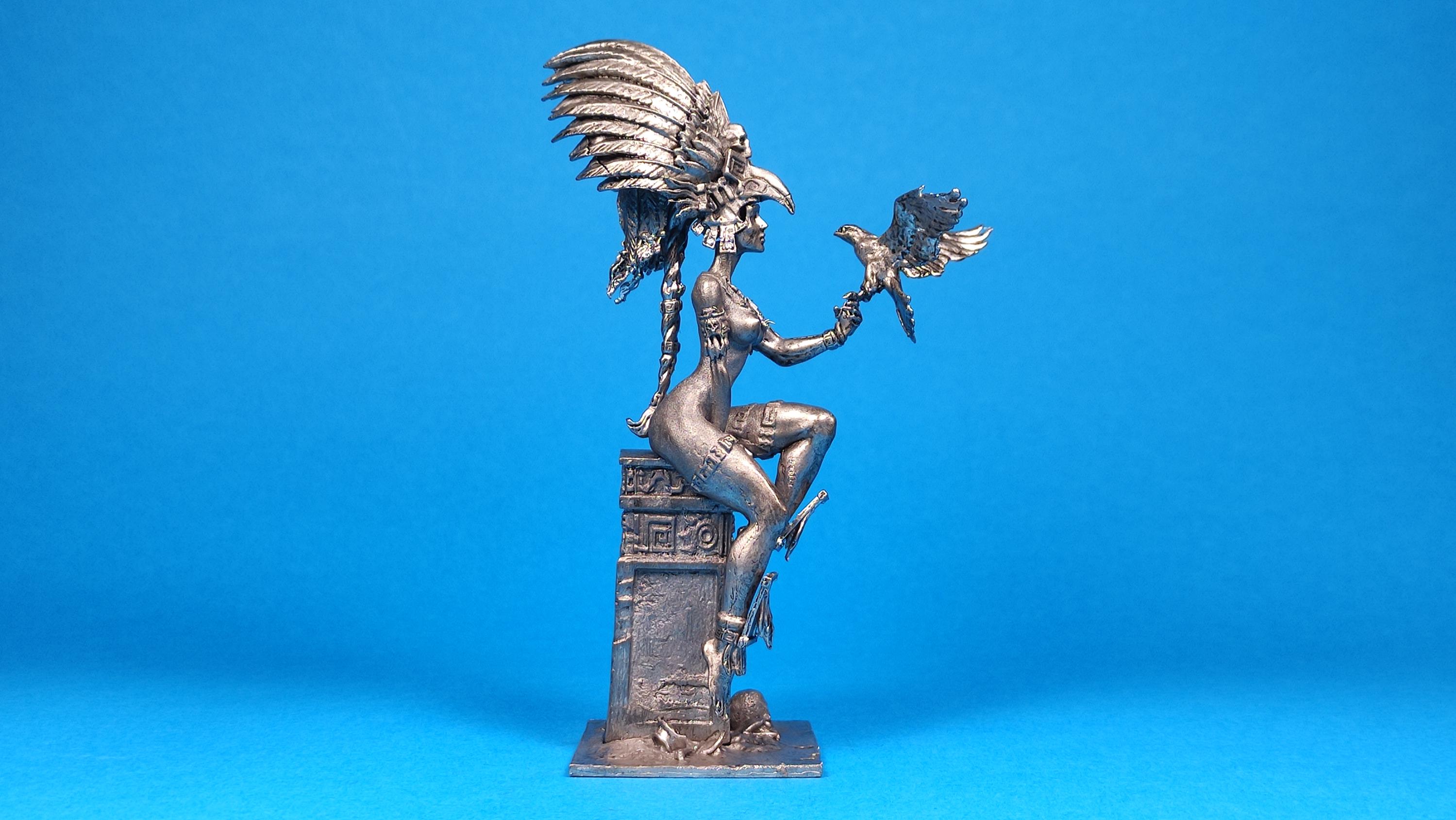 Tin Miniature 75mm, Figurine of Aztec Priestess, 14th Century. Metal ...
