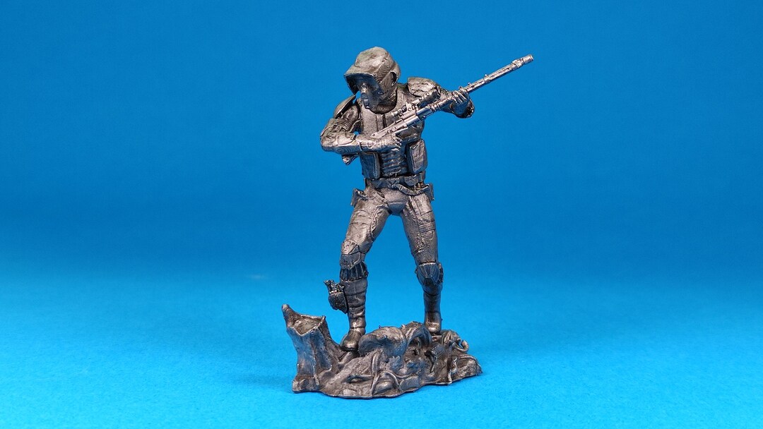 Tin Miniature, Figurine of Biker Scout Trooper, Battle of Endor. Metal ...