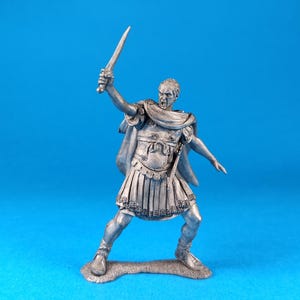 White Metal Miniature Figurine of а Gaius Julius Caesar at the Battle of Munda. Metal Figure of ...