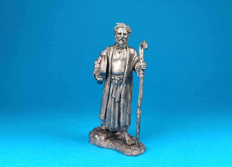 Tin Miniature Figurine of Moses, Metal Figurine of Moses Scale / 1:32 ...