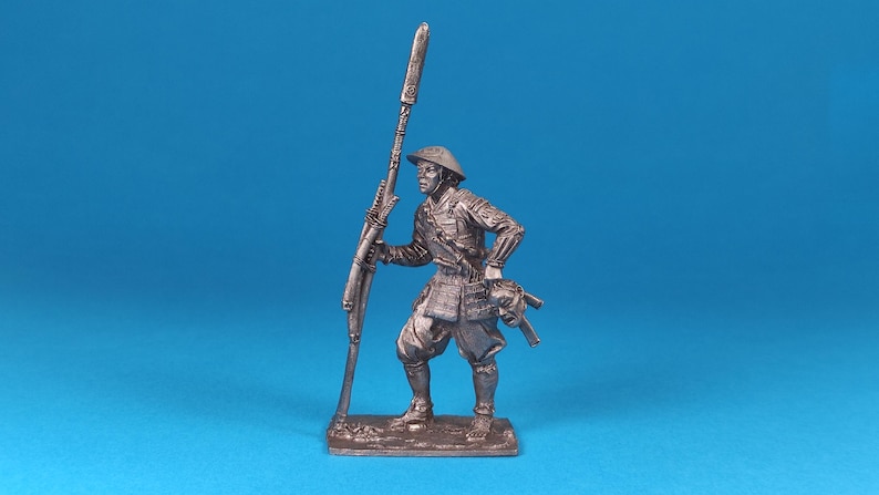 Tin Miniature, Figurine of Ashigaru With Trophy, 16th Century. Metal ...