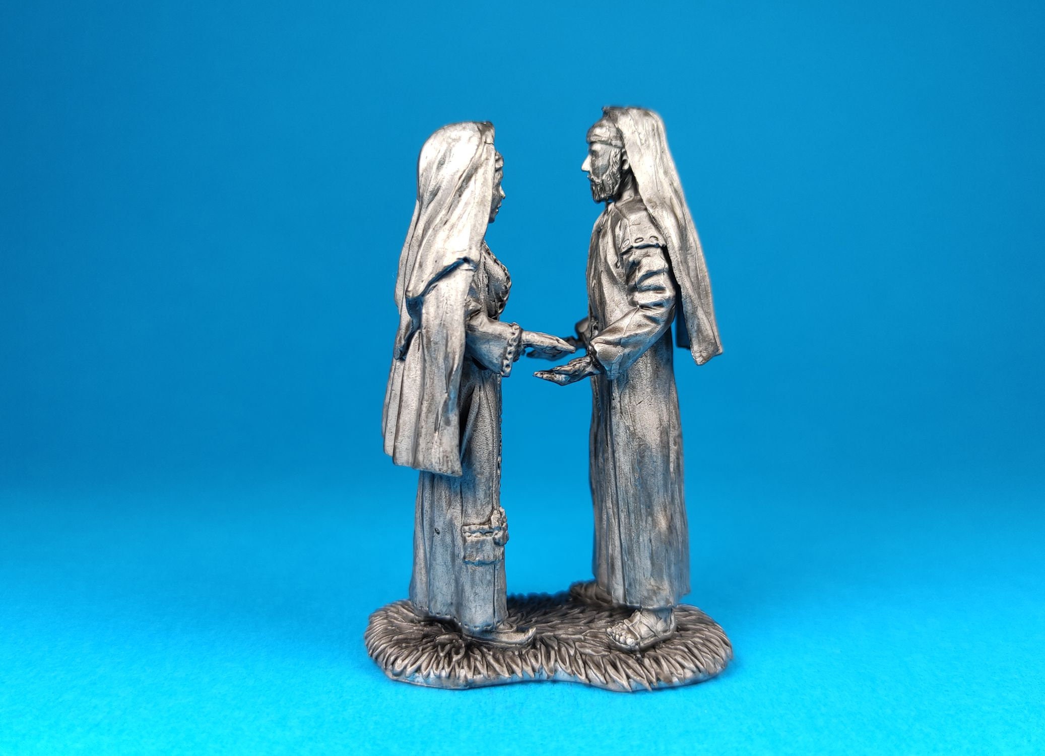Tin Miniature Figurine of Jacob Marries Rachel, Metal Figurine of Moses ...