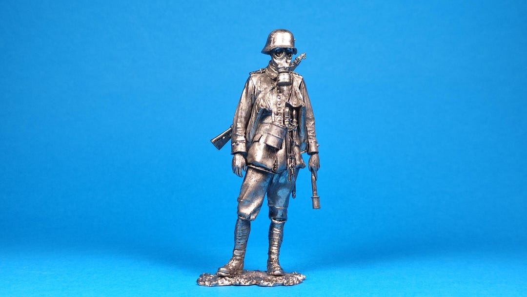 Tin Miniature 90 Mm, Figurine of Kaiser's Stormtrooper, Germany 1917 ...