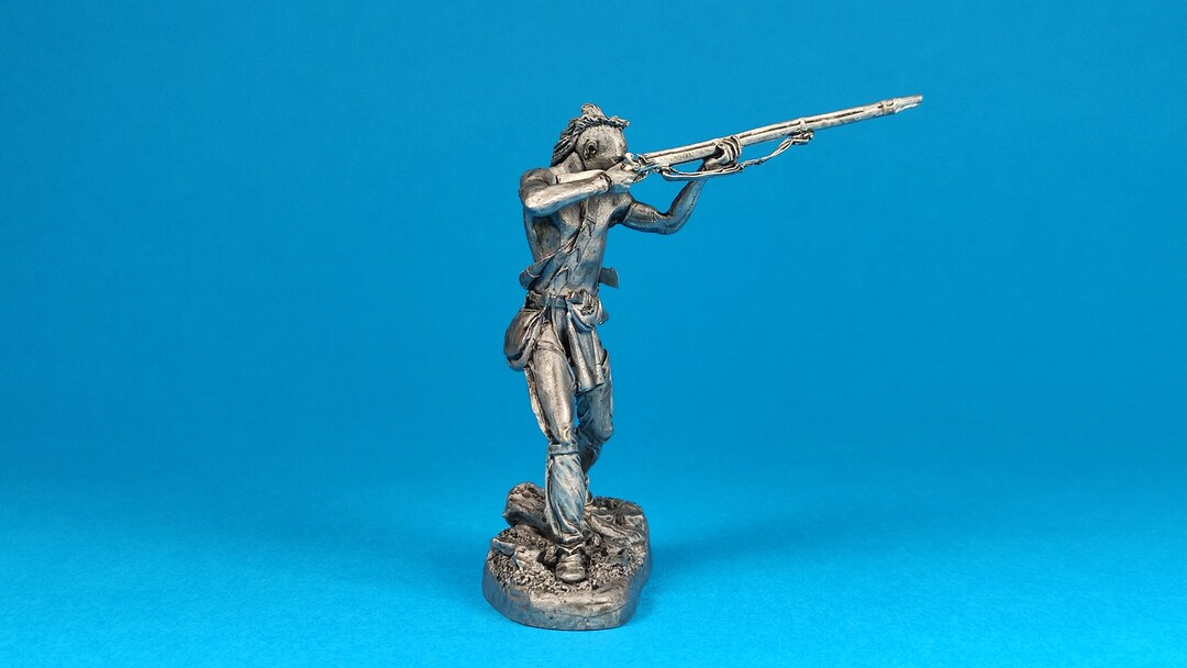 White Metal Miniature Figurine of а Mohawk Indian Warrior, 1757. Metal ...