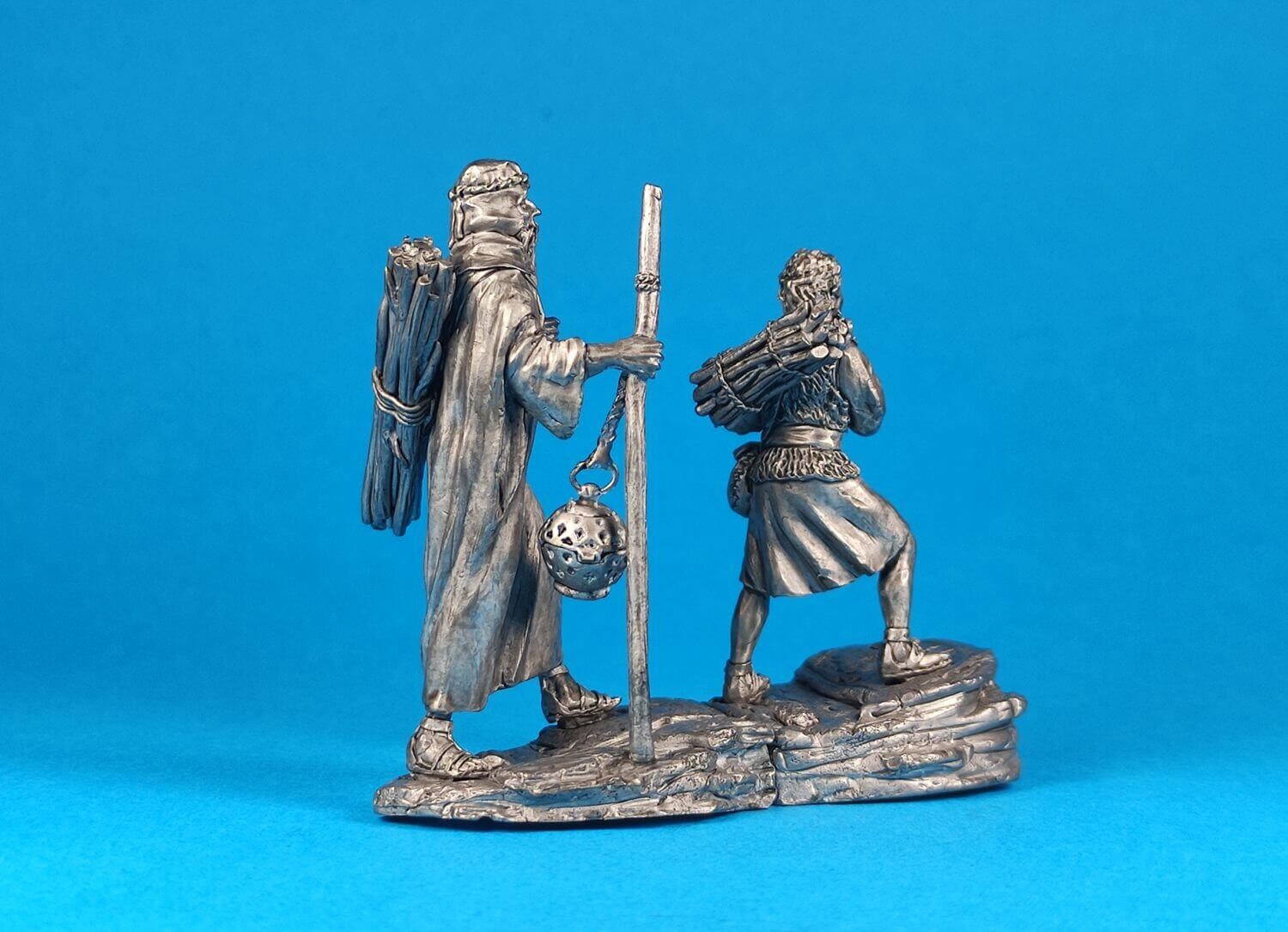 Tin Miniature Figurine of Abraham and Isaac Climb the Mountain, Metal ...