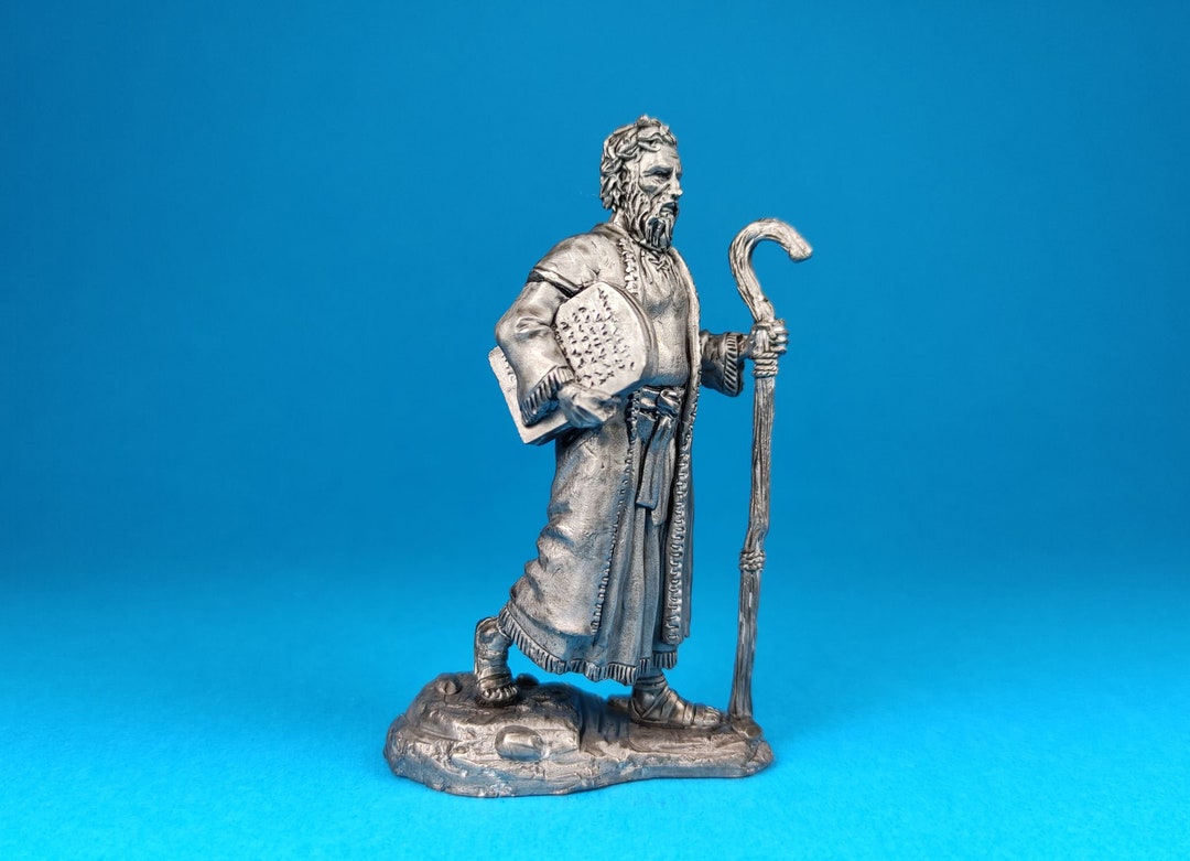 Tin Miniature Figurine of Moses, Metal Figurine of Moses Scale / 1:32 ...