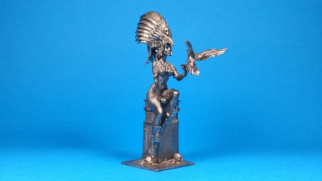 Tin Miniature 75mm, Figurine of Aztec Priestess, 14th Century. Metal ...