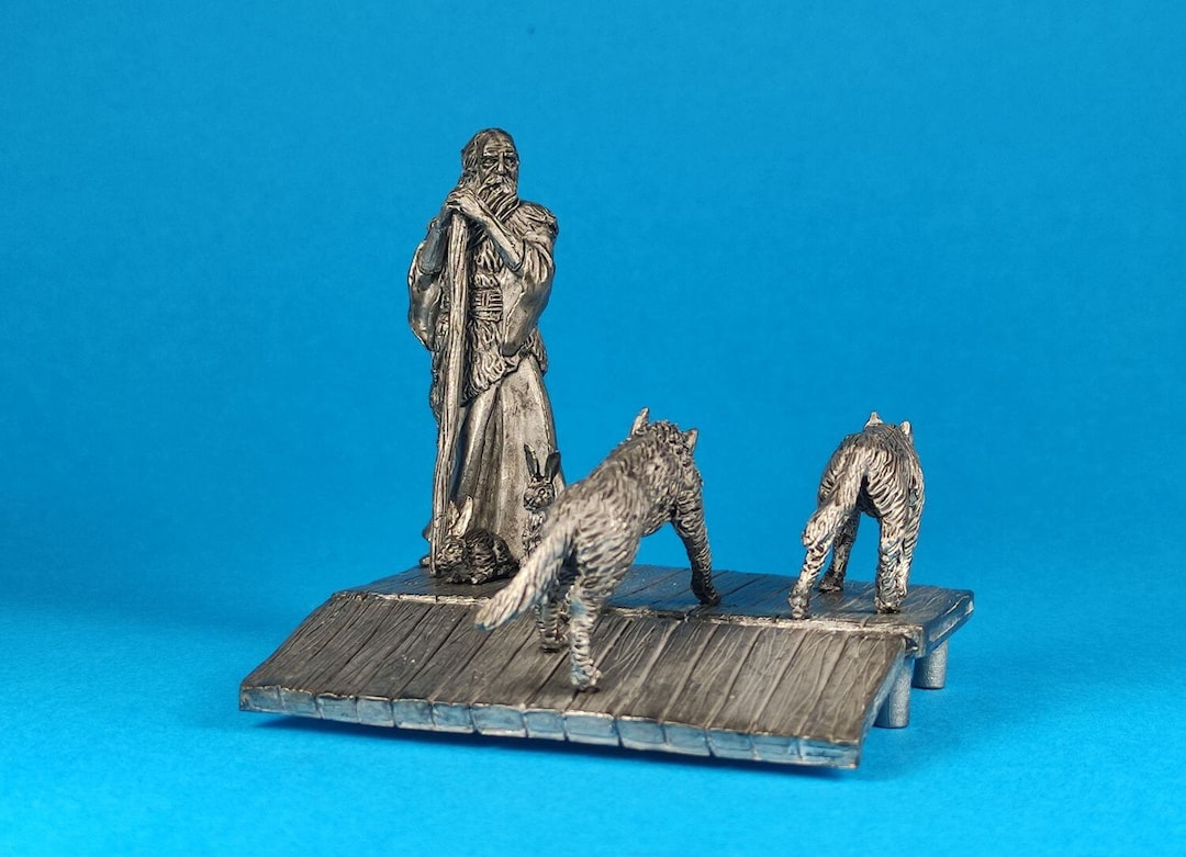 Tin Miniature Figurine of Noah on the Ark, Metal Figurine of Noah on ...