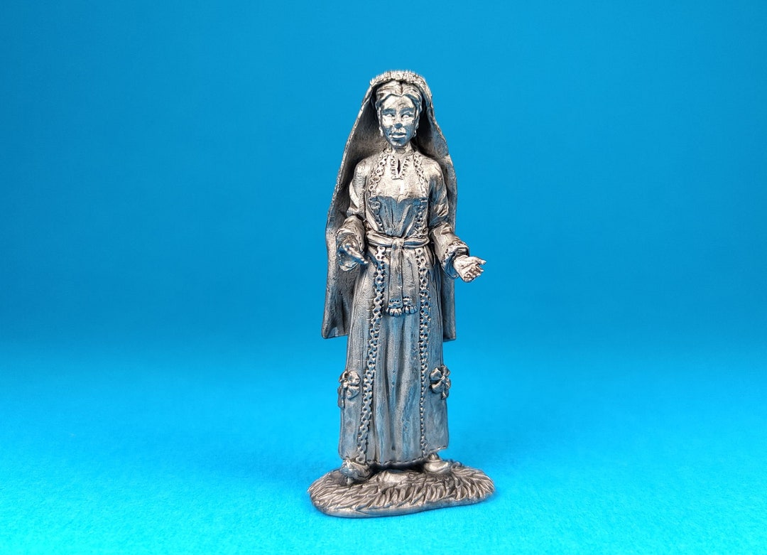 Tin Miniature Figurine of Bride in Ancient Israel, Metal Figurine of ...