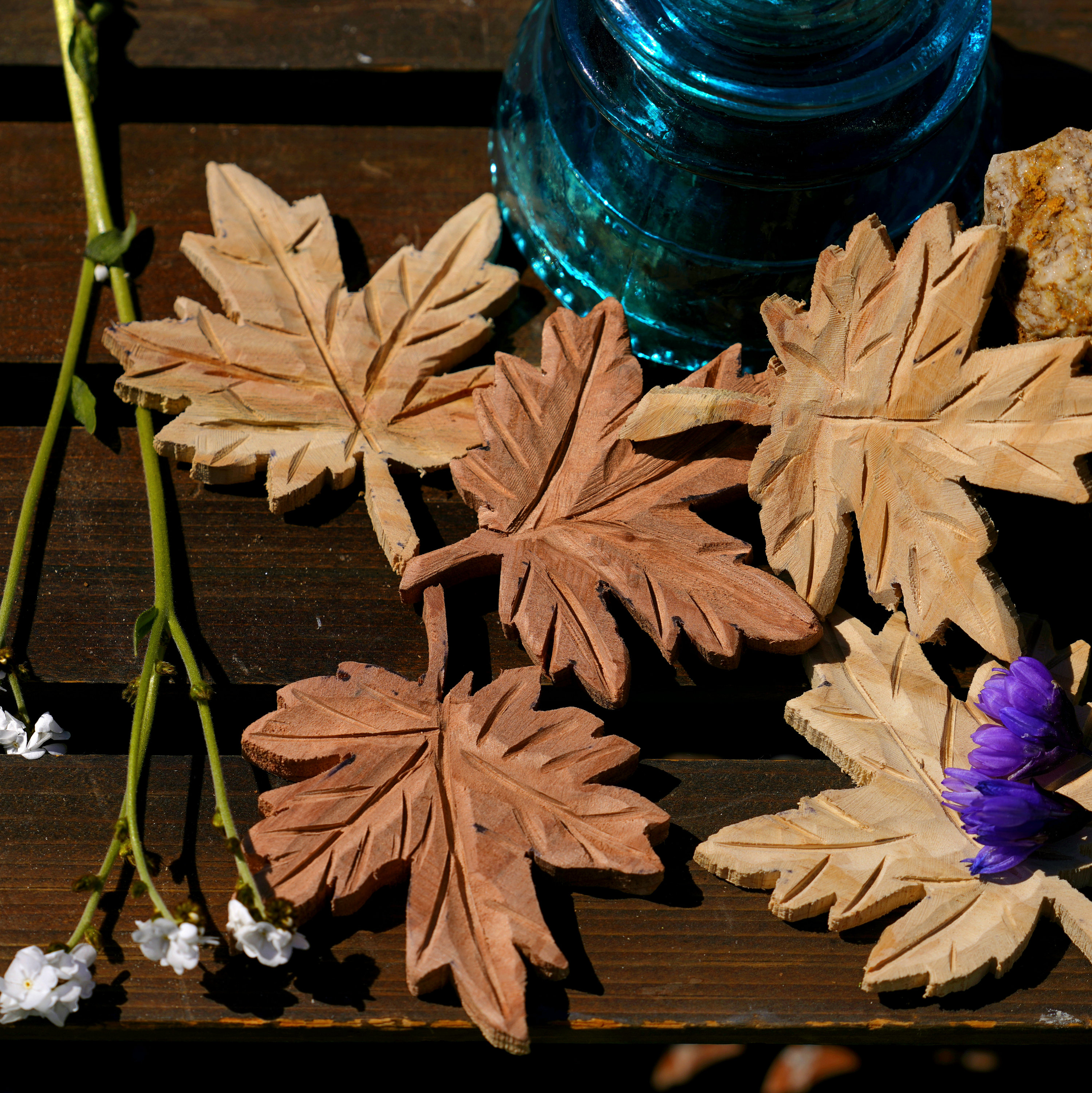 Wood Carved Leaves Wood Leaf Leaf Decor Wedding Decor - Etsy