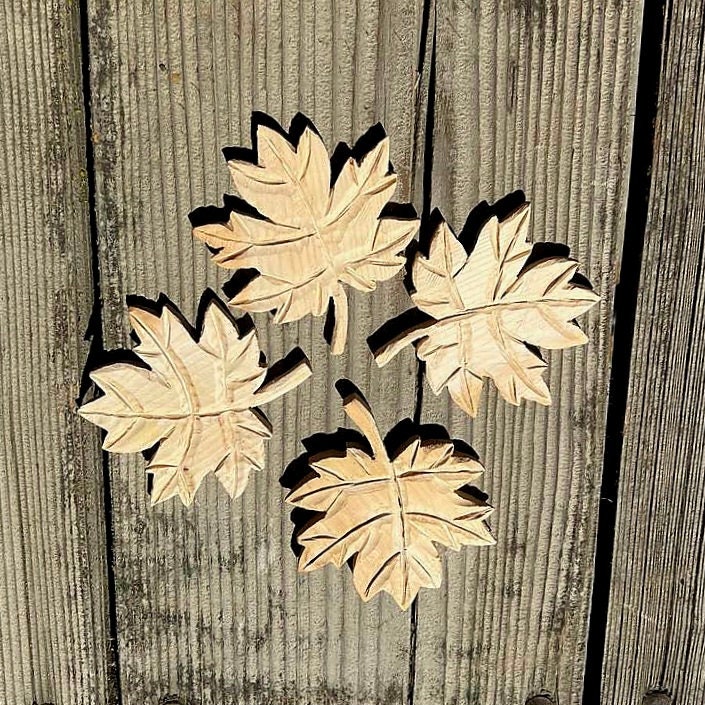 Wood Carved Leaves Wood Leaf Leaf Decor Wedding Decor - Etsy