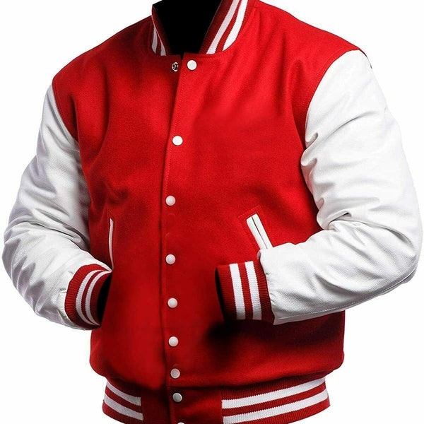 White Letterman Jacket - Etsy