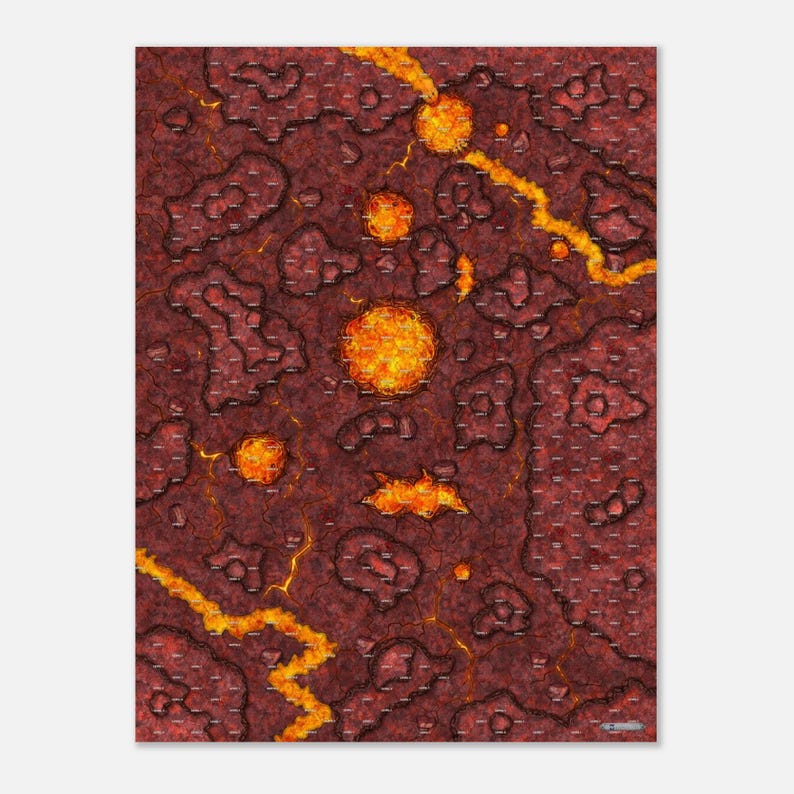Red Lava Planet Custom Battletech Battlemap Matte Paper Poster 75x100 ...