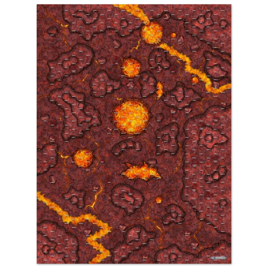 Red Lava Planet Custom Battletech Battlemap Matte Paper Poster 75x100 ...