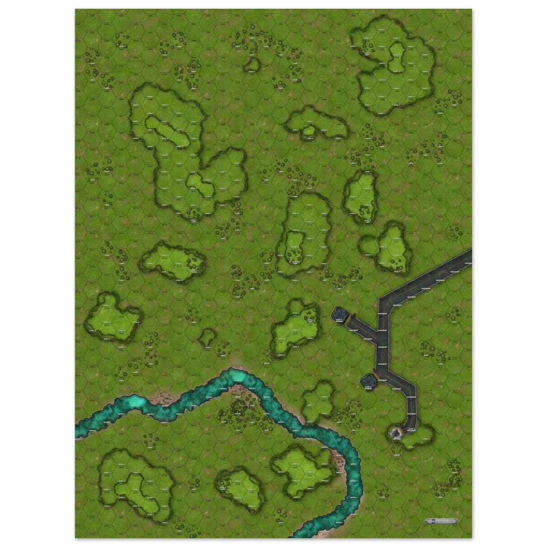 River Plains Custom Battletech Battlemap Matte Paper Poster 75x100 Cm ...
