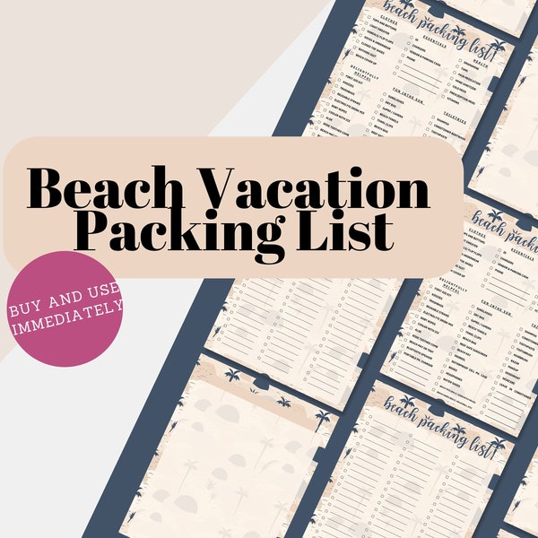 Printable Checklist Beach Vacation Etsy printable-checklist-beach-vacation-etsy