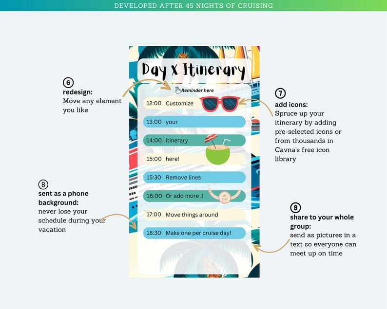 Customizable Cruise Itinerary DIY Canva Template for Cruising With ... Customizable Cruise Itinerary DIY Canva Template for Cruising With ...