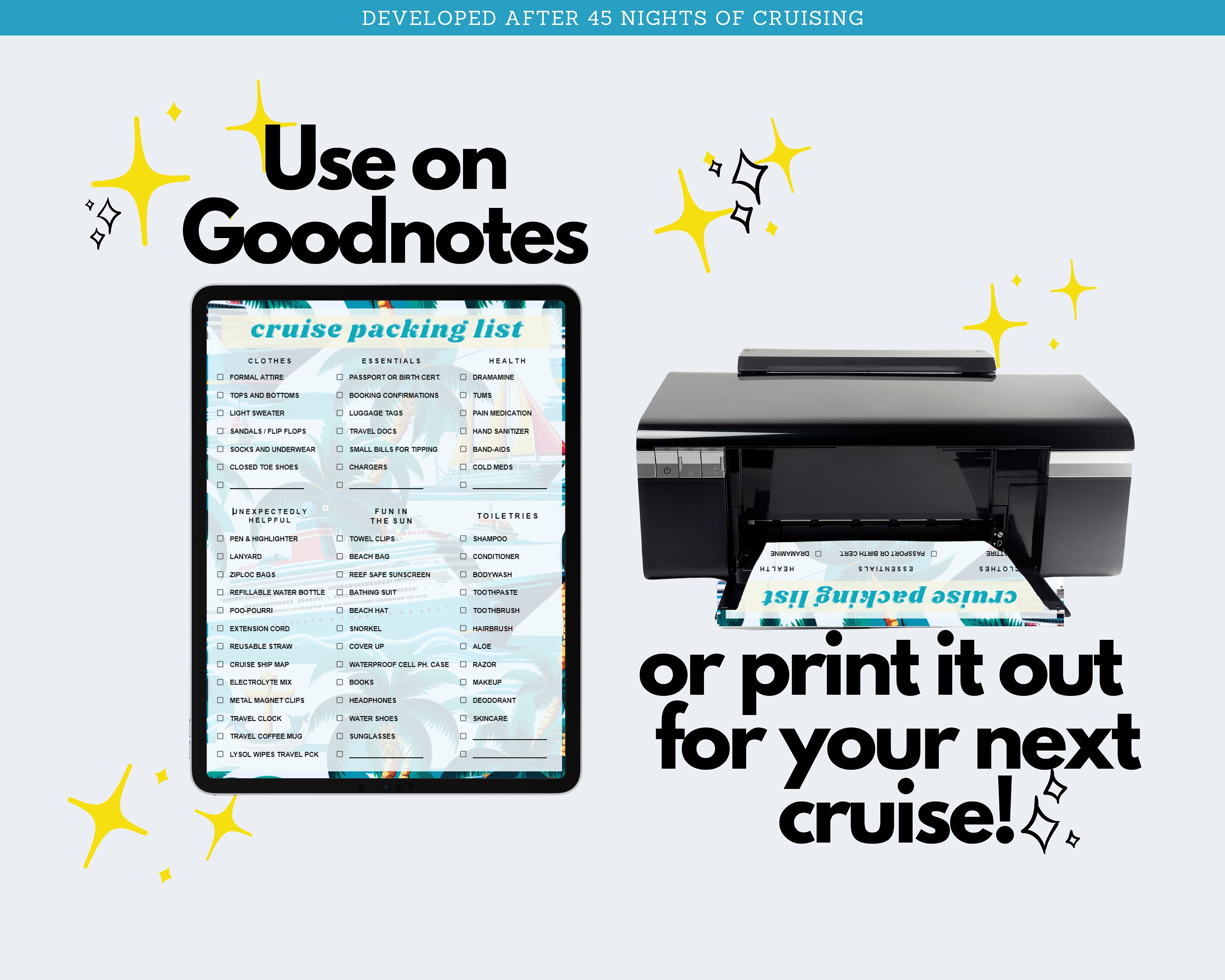 Effortless Cruise Packing Checklist, Instant Download, Printable, PDF ...