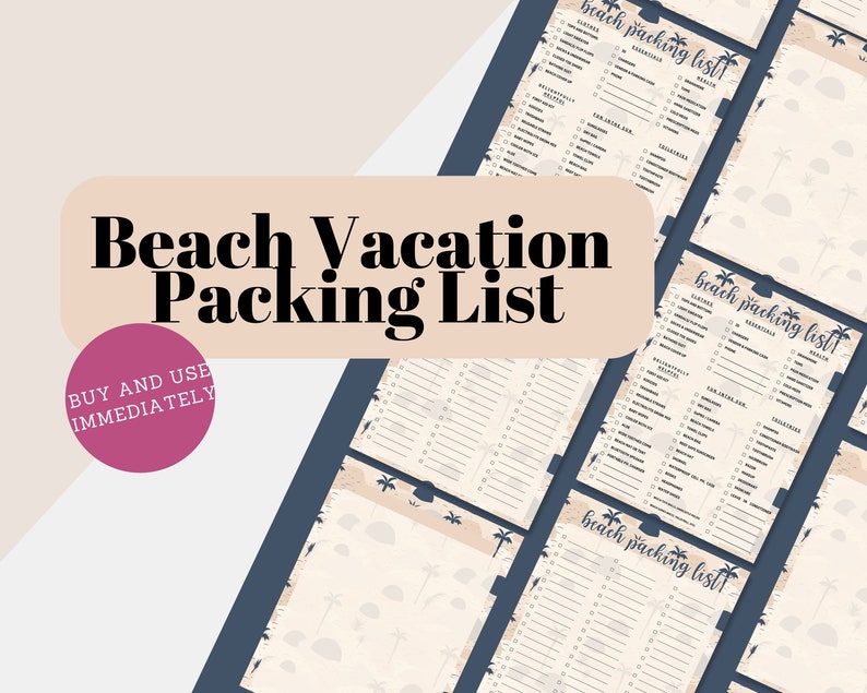 Beach Vacation Packing List Printable Customizable Summer - Etsy