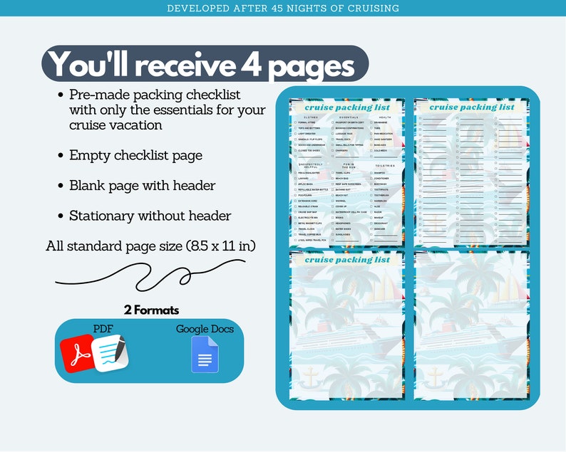 Effortless Cruise Packing Checklist, Instant Download, Printable, PDF ...