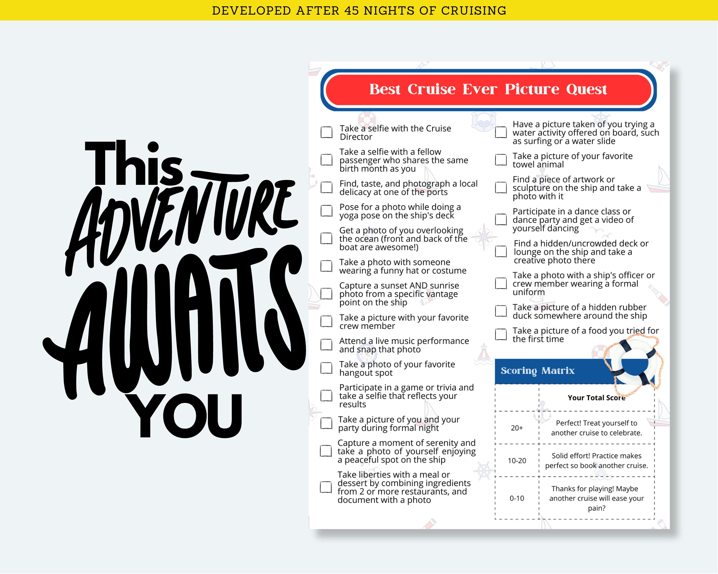 Cruise Photo Game Challenge, Instant Download, Printable, Goodnotes ...