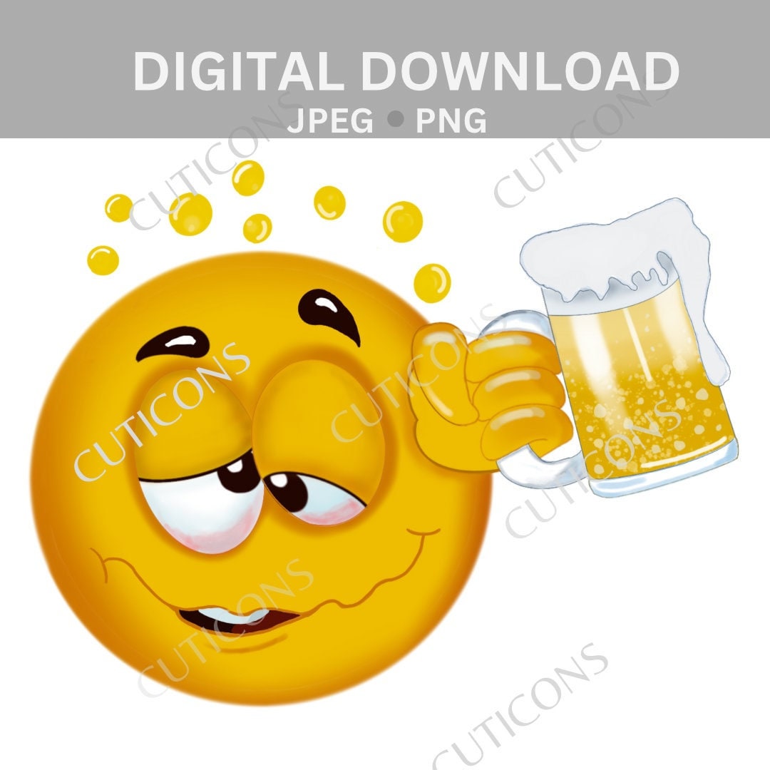 Drunk Emoji Download Png File Jpeg File Printable Cute Cuticon Card Design Cup Design T