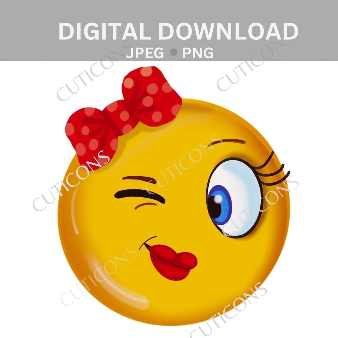 Winking Emoji, Cartoon, Download, Digital, Crafts, Fun, Funny, T-shirts ...