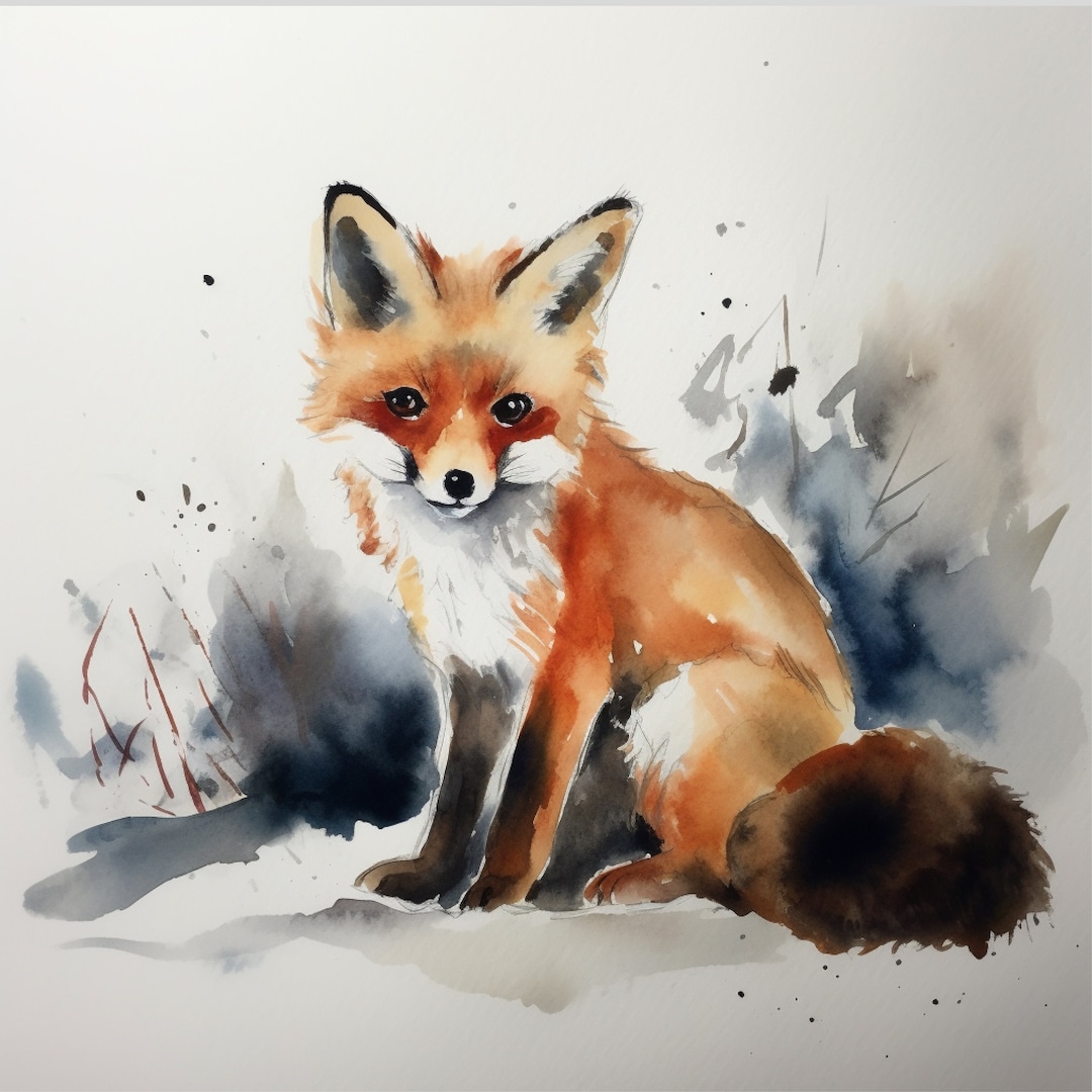 Fox Poster Illustration Wall Art Print | Watercolor Animal Art ...