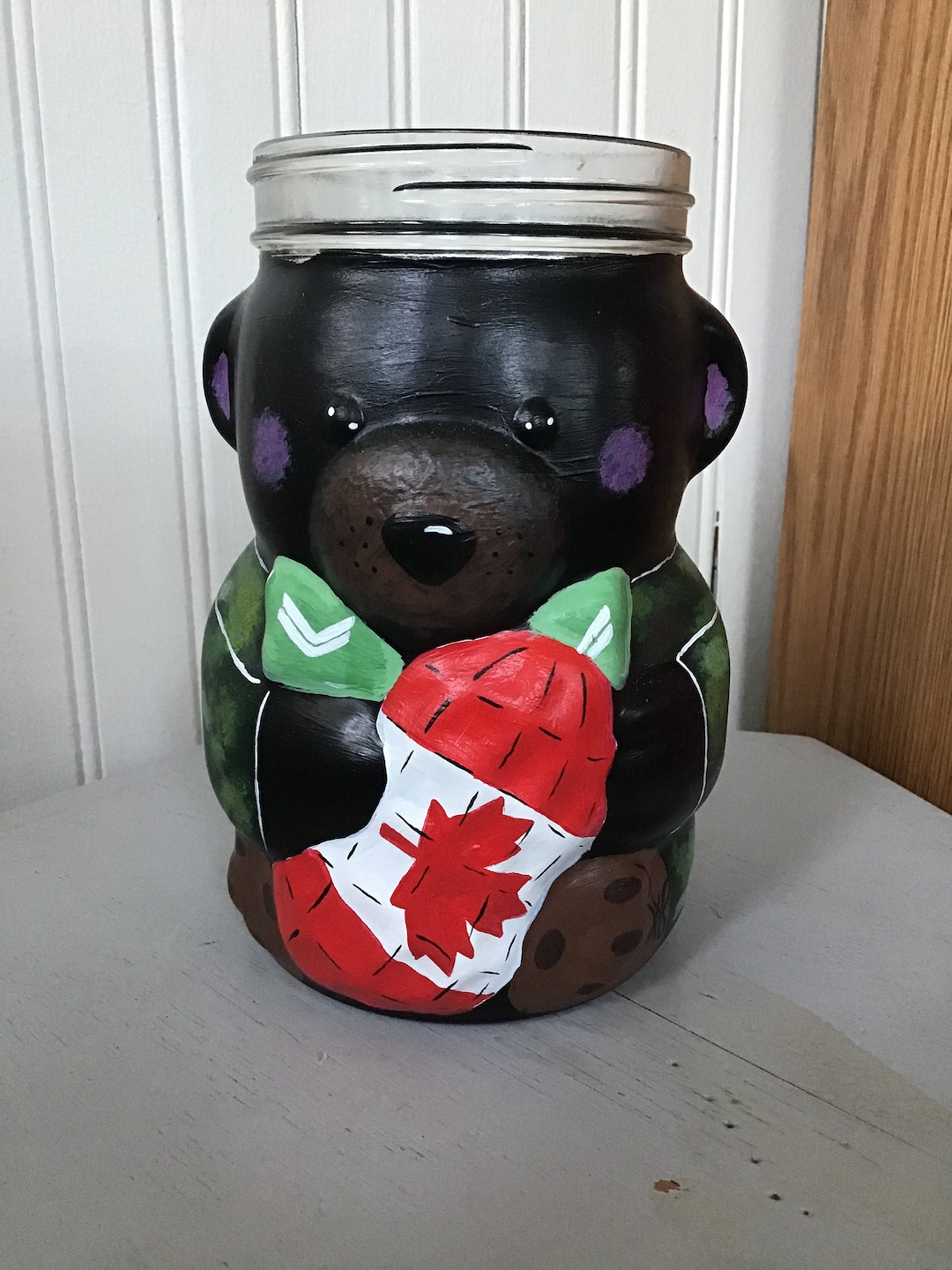 Upcycled Hand Painted Large Bear Jars - Etsy