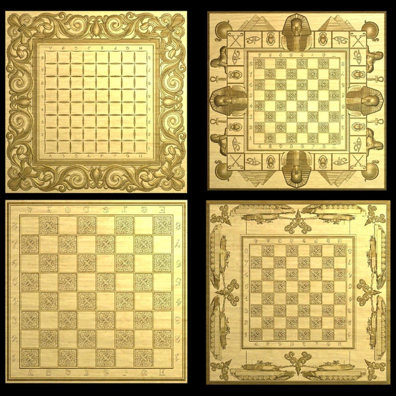 14 STL Chess Board Models for CNC Router Artcam Aspire Digital Download ...