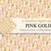 Pink Gold Floral Digital Paper Set, Pink Gold Junk Journal Paper ...