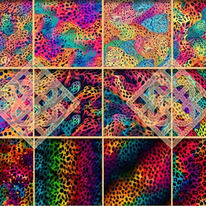 Rainbow Leopard Digital Paper Background Digital Rainbow - Etsy