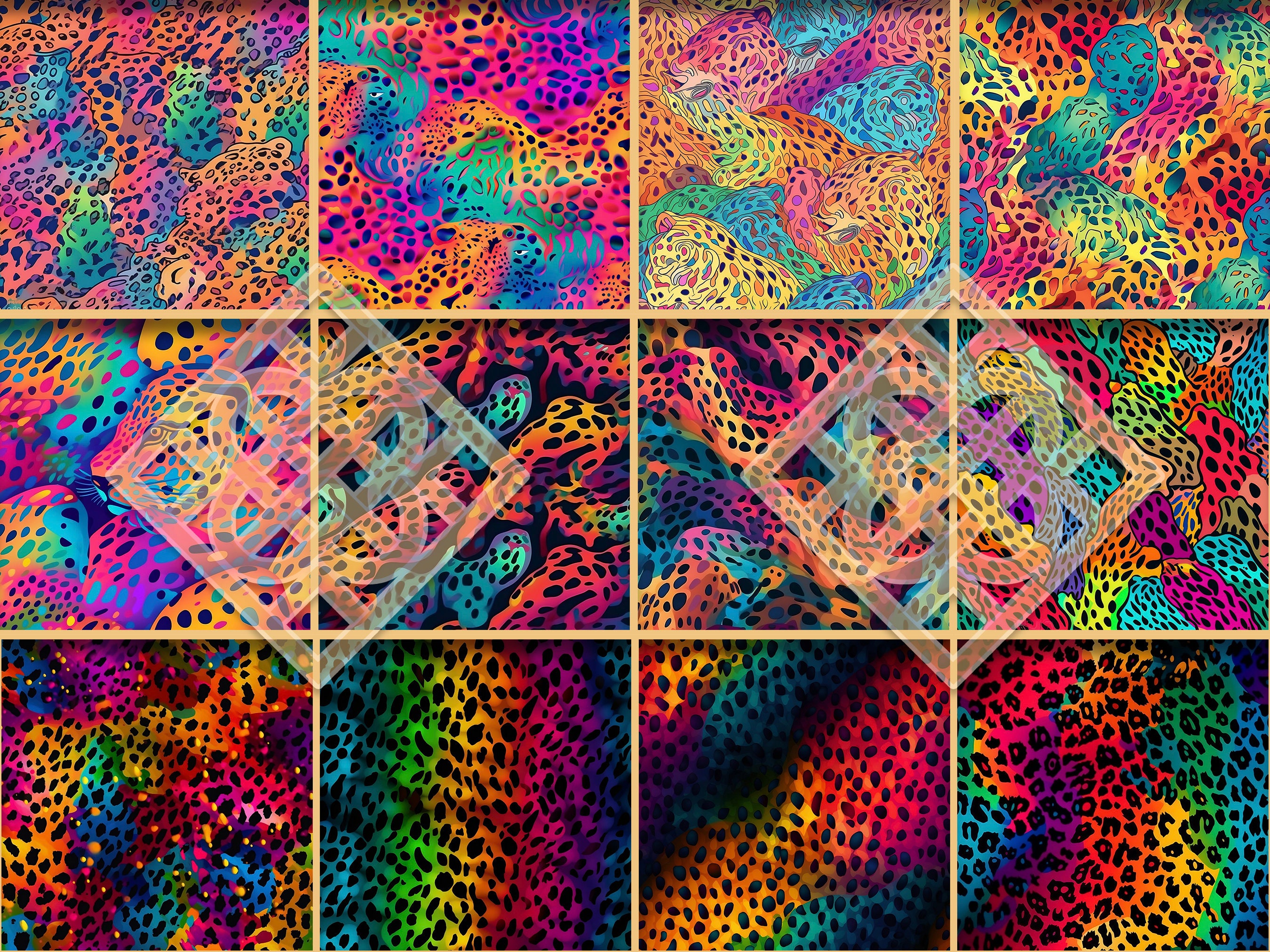 Rainbow Leopard Digital Paper Background, Digital Rainbow Leopard Paper ...