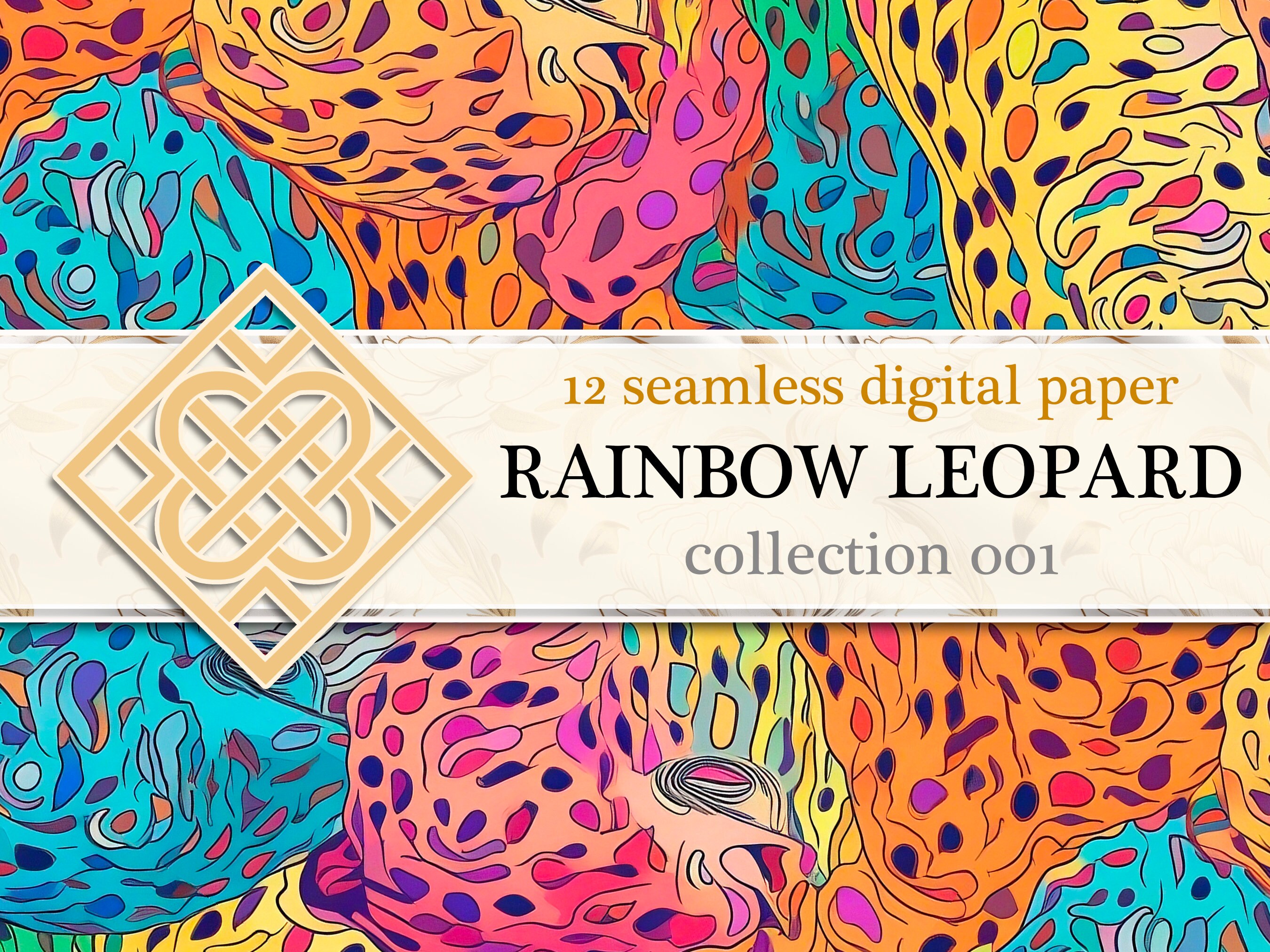 Rainbow Leopard Digital Paper Background, Digital Rainbow Leopard Paper ...