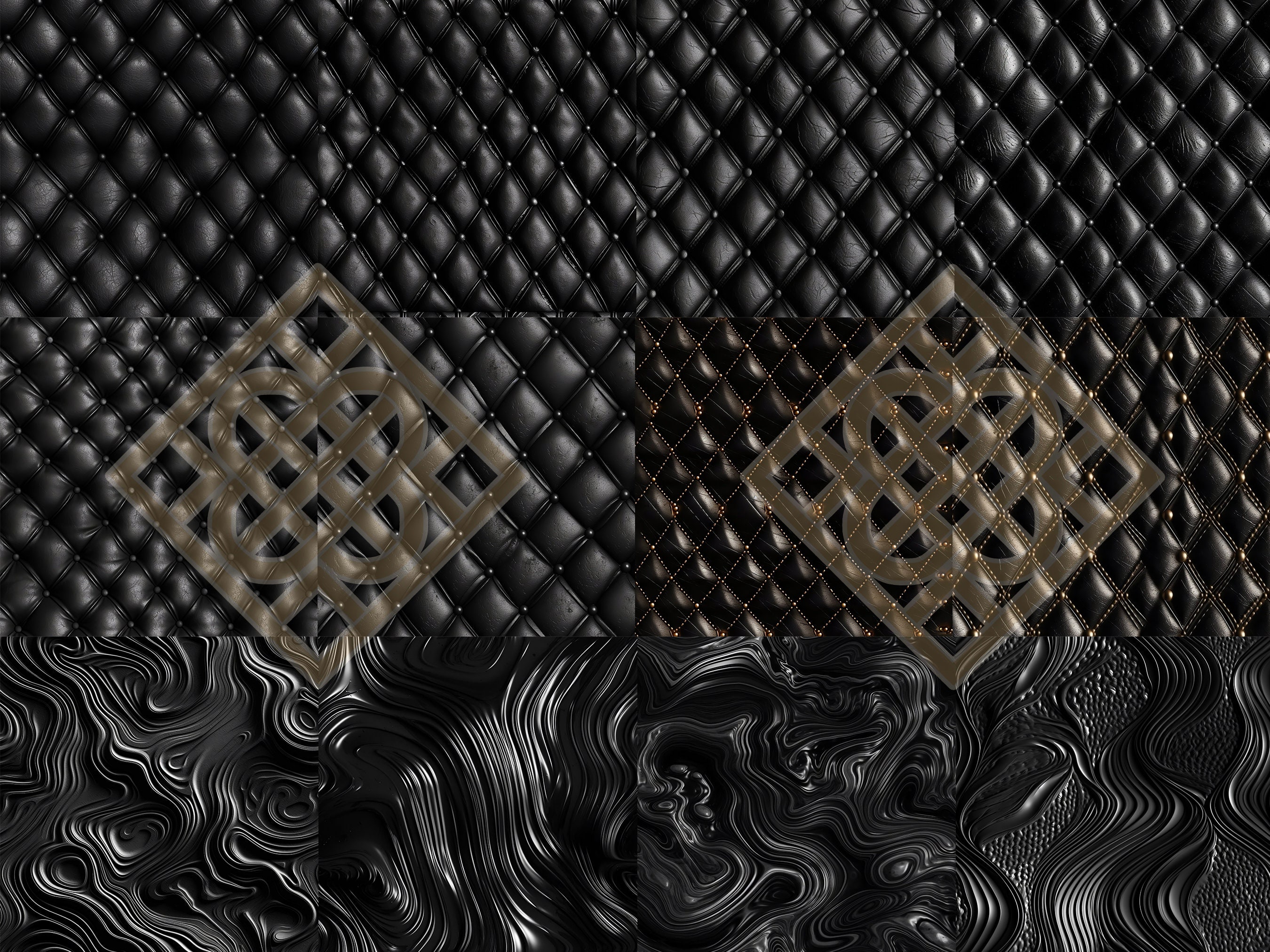 12 Black Leather Seamless Digital Paper, Scrapbook Black Leather ...