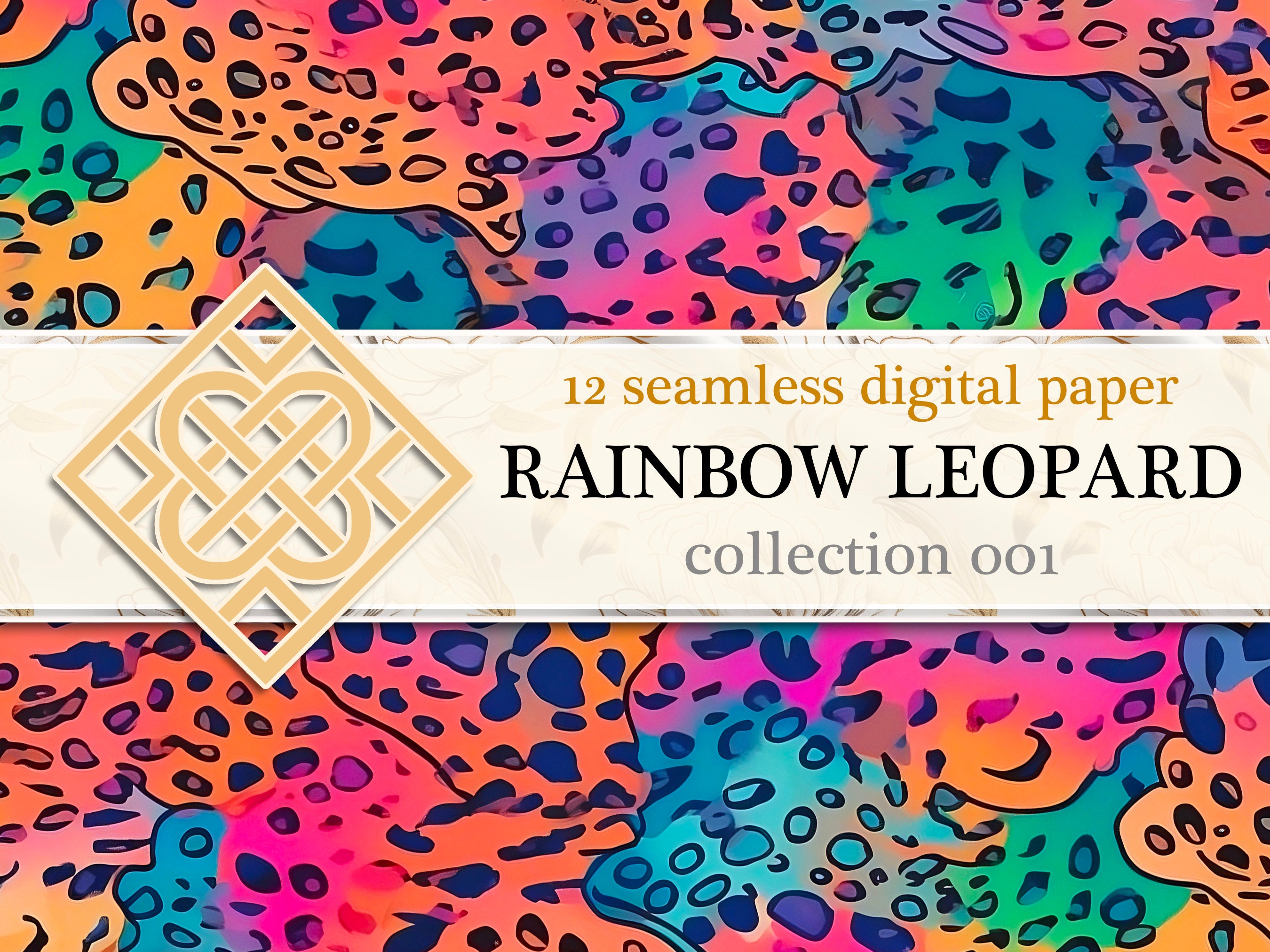 Rainbow Leopard Digital Paper Background, Digital Rainbow Leopard Paper ...