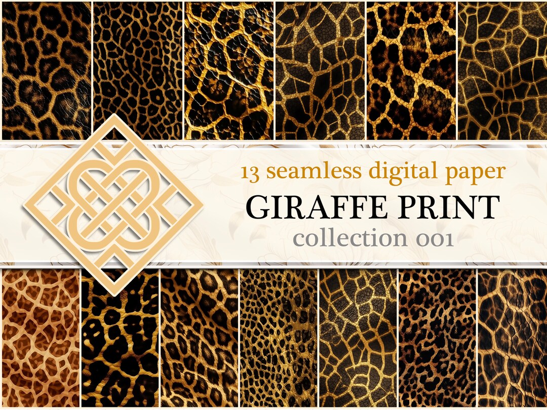 13 Seamless Giraffe Print Digital Papers 12x12" 300 Dpi Instant ...